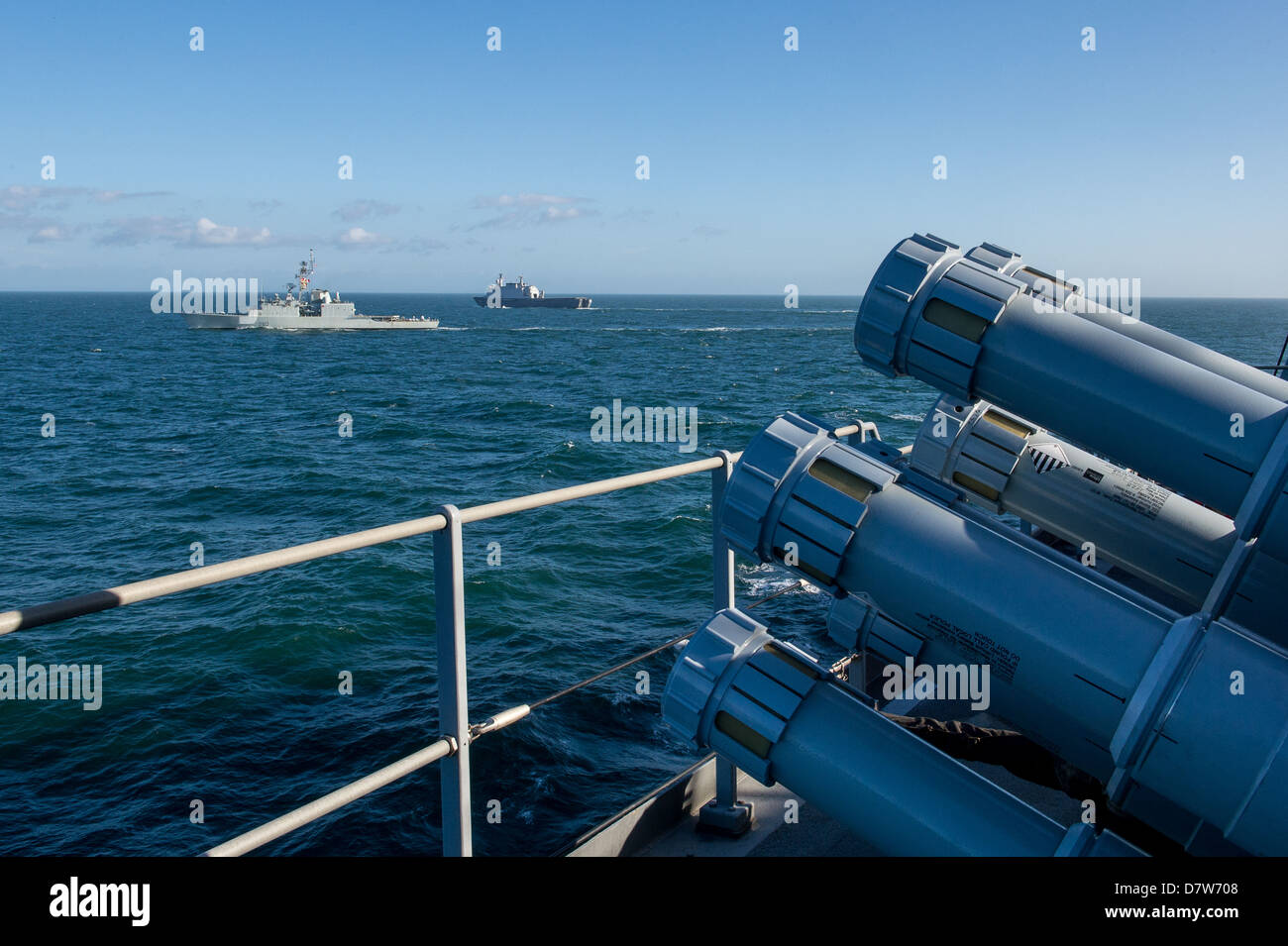 Canadian Destroyer HMCS St John and Dutch Assault Ship HNLMS Rotterdam ...