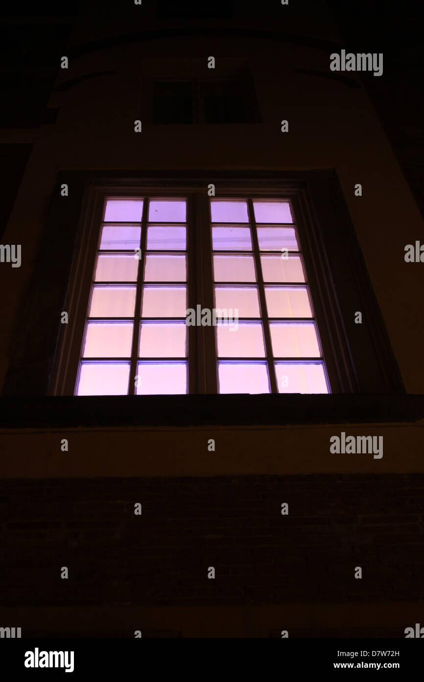 dark window in city town at night Stock Photo - Alamy