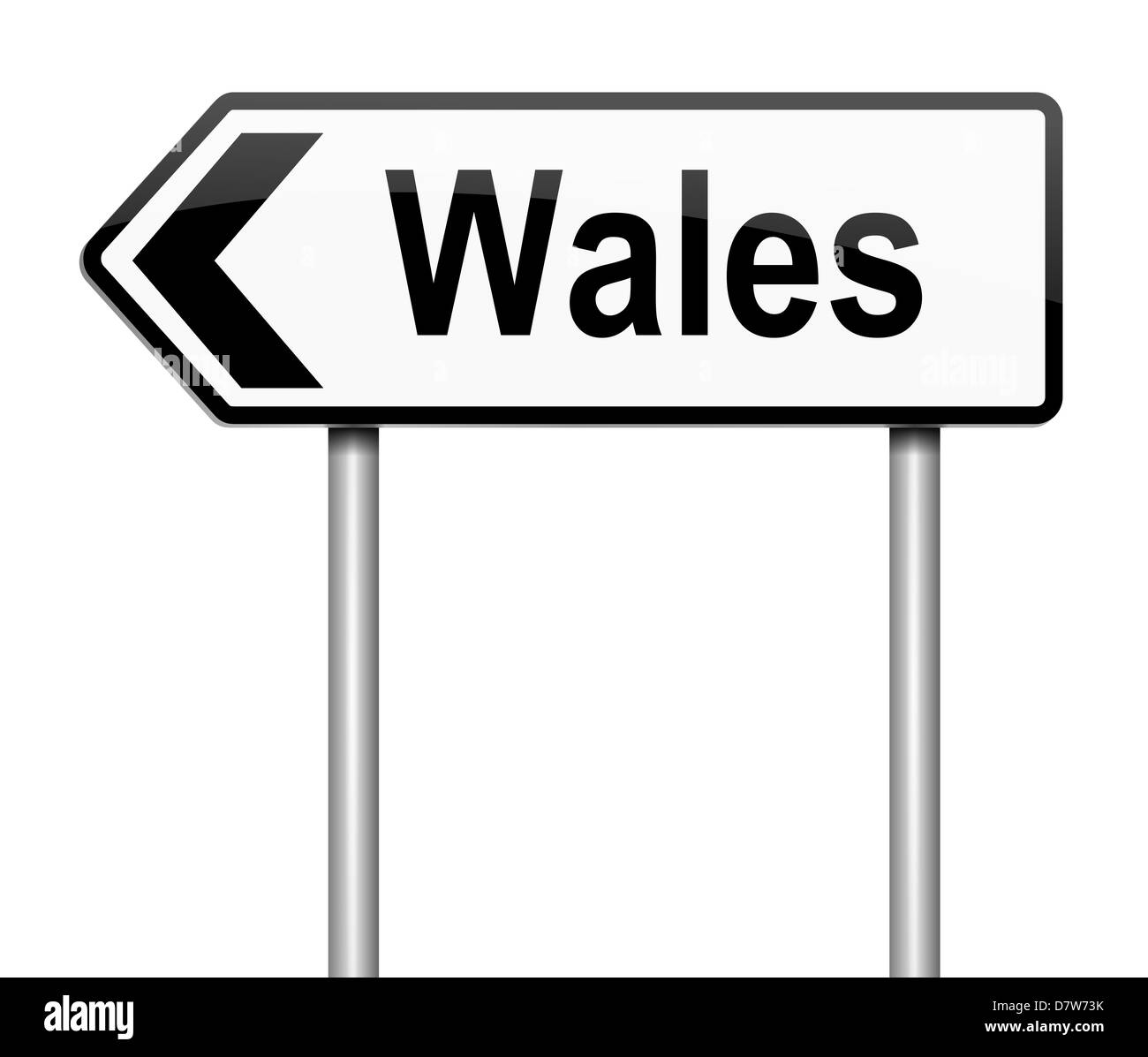 Welsh road sign Black and White Stock Photos & Images - Alamy
