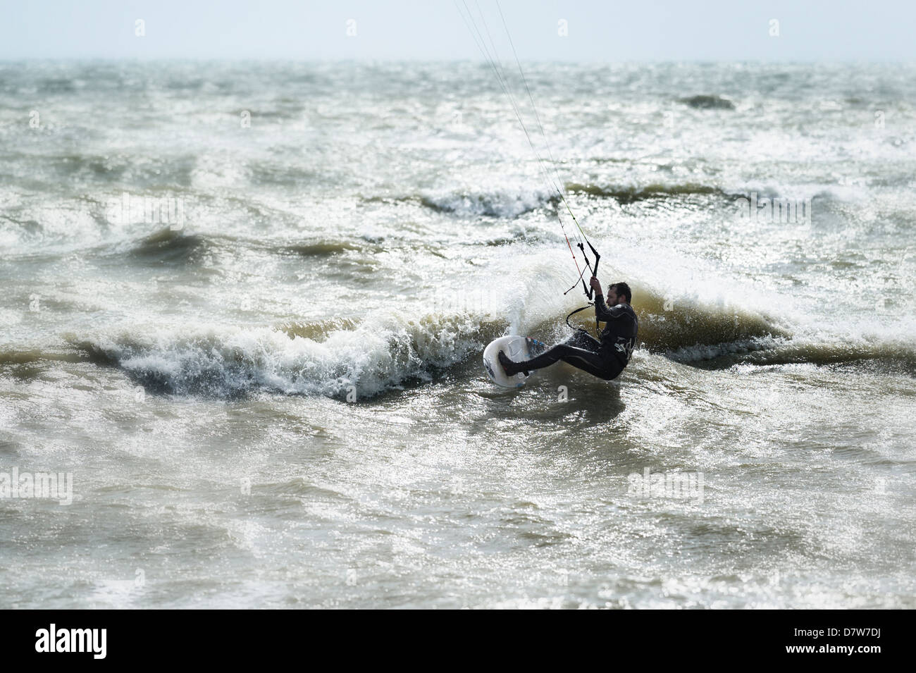 Kite Boarder on Wave-Riding boards, Worthing. Picture by Julie Edwards ...