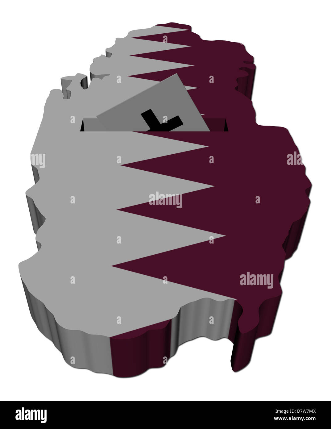 Qatar election map with ballot paper illustration Stock Photo - Alamy