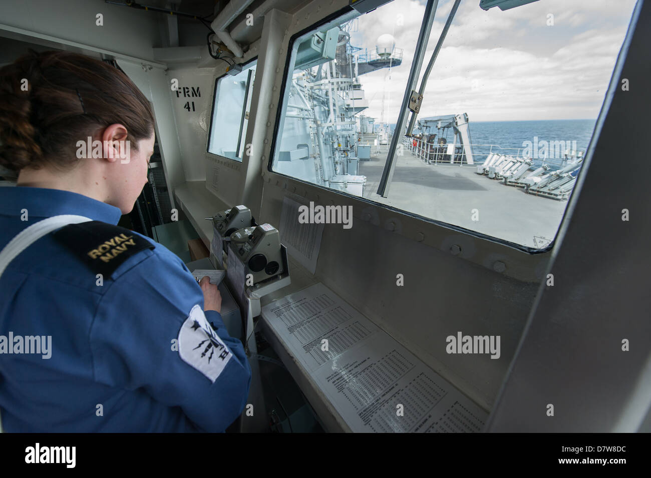 On the bridge of HMS Bulwark, Royal navy Assault Ship Stock Photo - Alamy