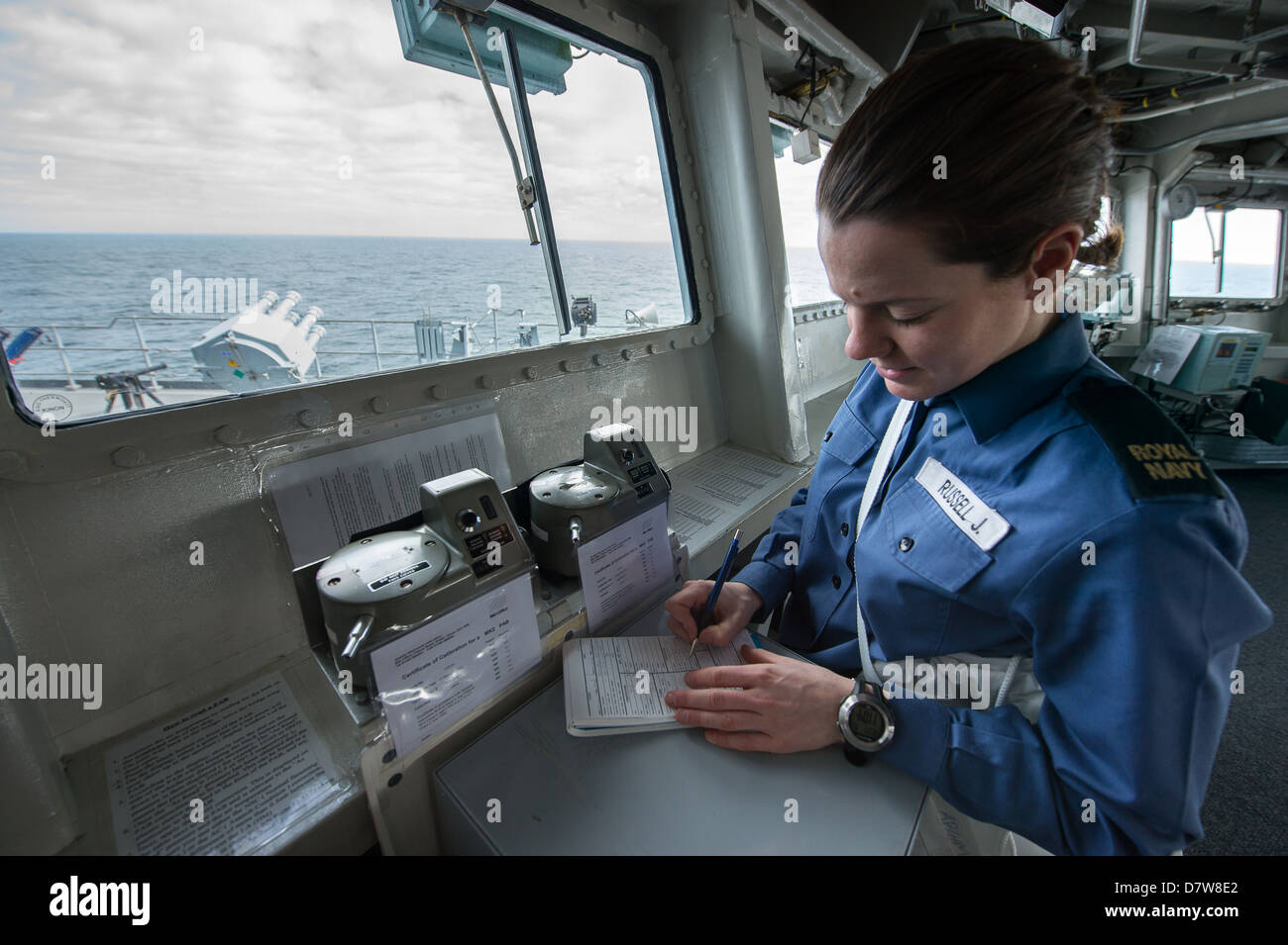 On the bridge of HMS Bulwark, Royal navy Assault Ship Stock Photo - Alamy