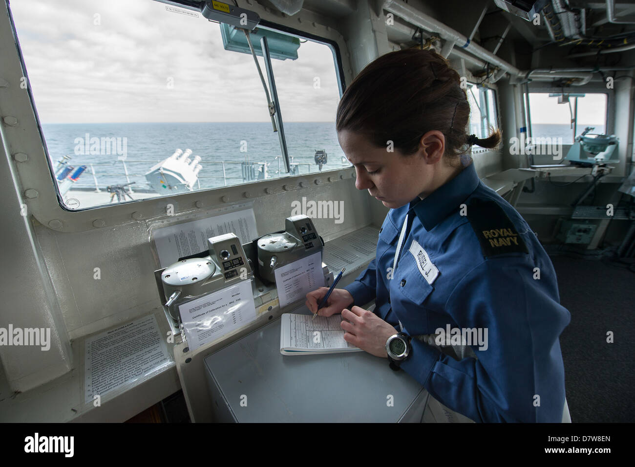 On the bridge of HMS Bulwark, Royal navy Assault Ship Stock Photo - Alamy