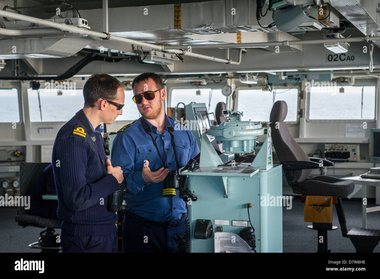 On the bridge of HMS Bulwark, Royal navy Assault Ship Stock Photo - Alamy