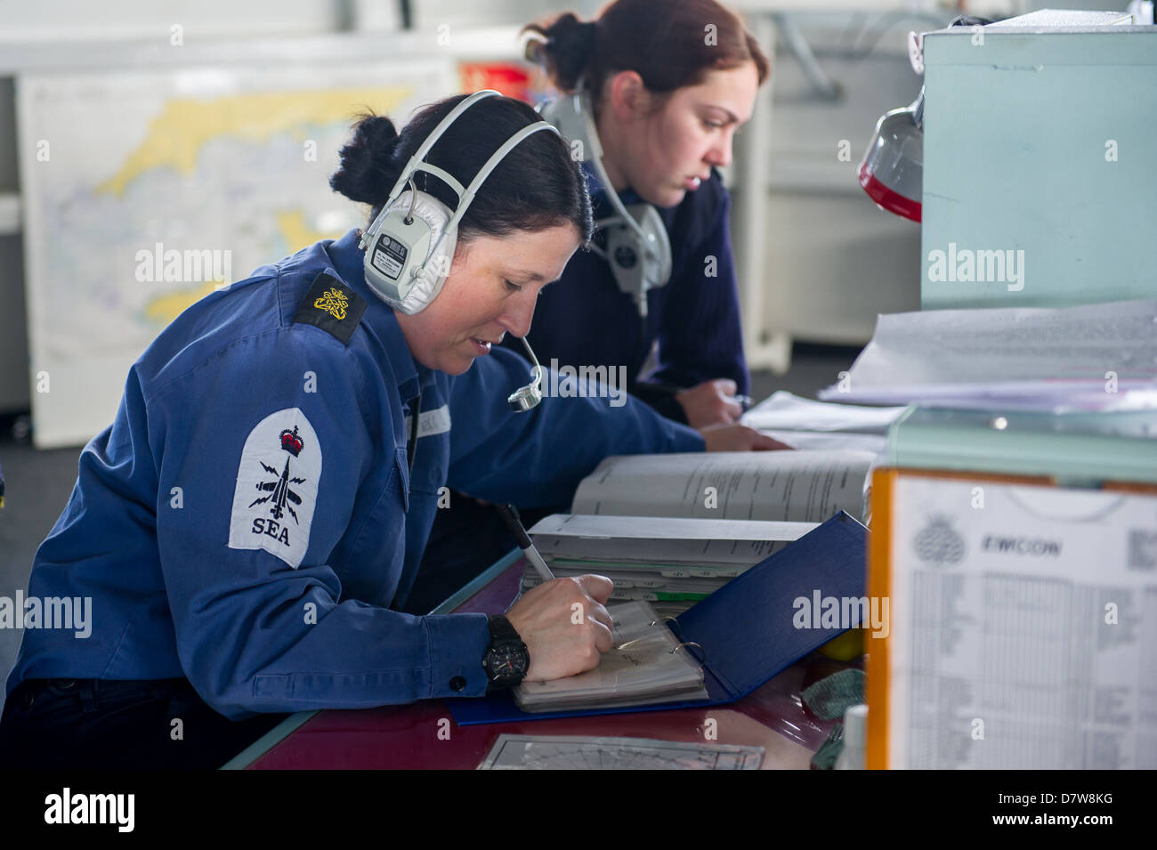 On the bridge of HMS Bulwark, Royal navy Assault Ship Stock Photo - Alamy
