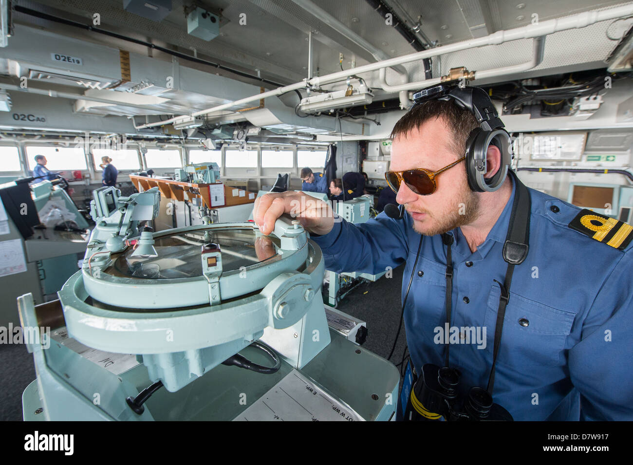 On the bridge of HMS Bulwark, Royal navy Assault Ship Stock Photo - Alamy
