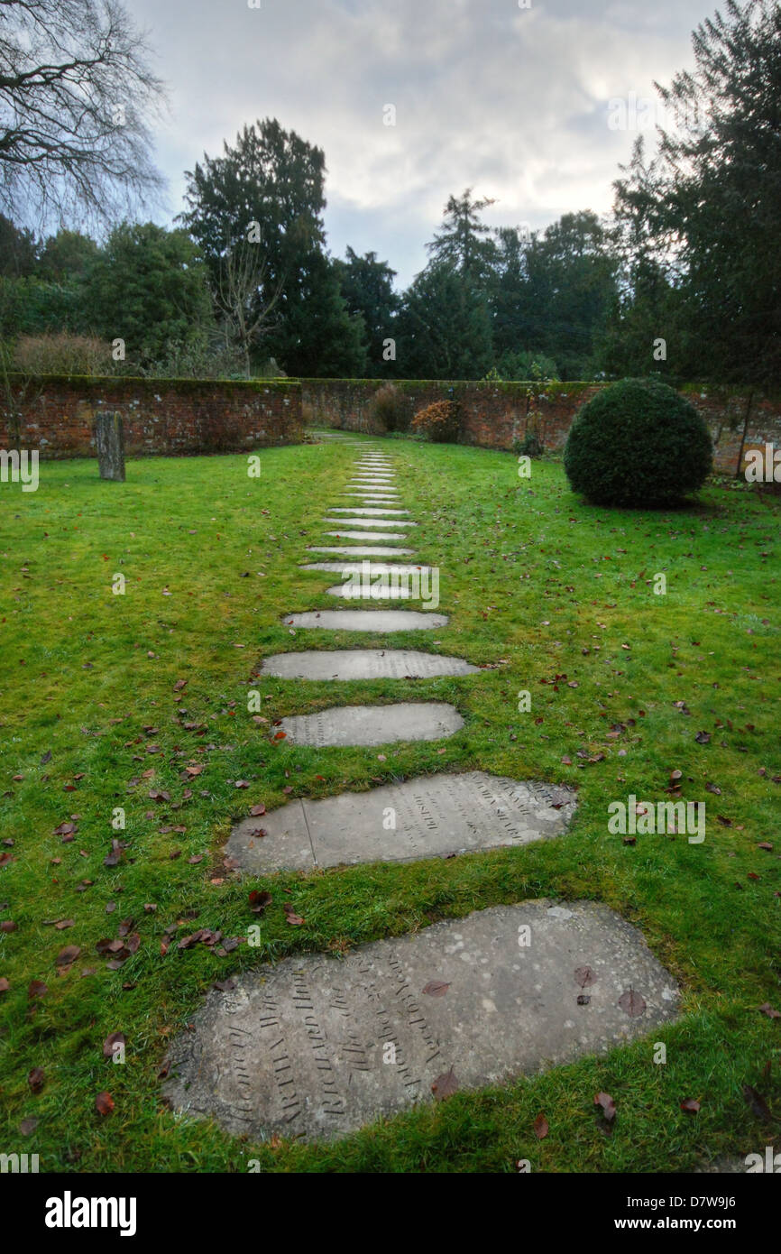 Gravestone path outside a church in Avington, Hampshire Stock Photo - Alamy