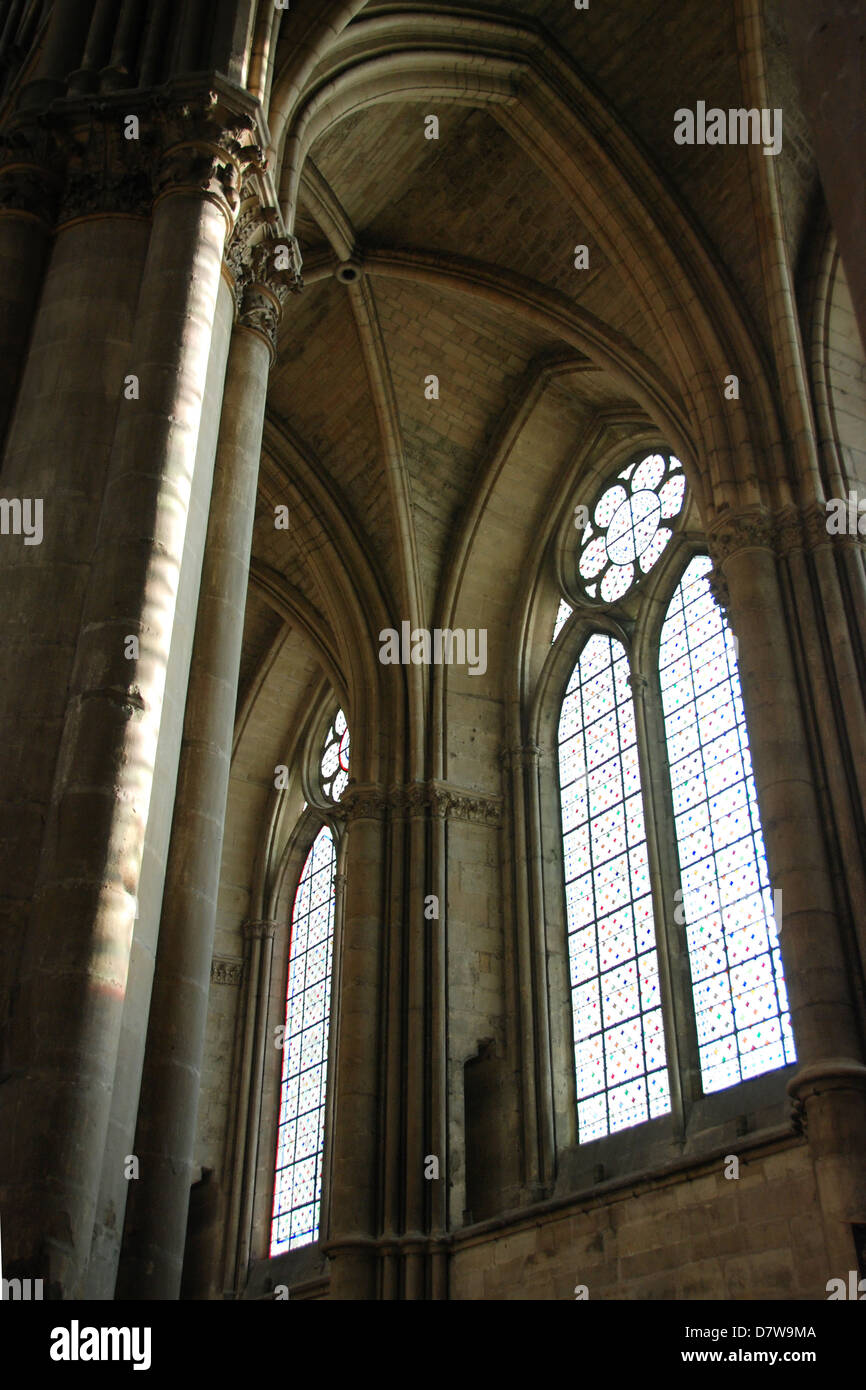 Light shining through a cathedral window on to a column Stock Photo - Alamy