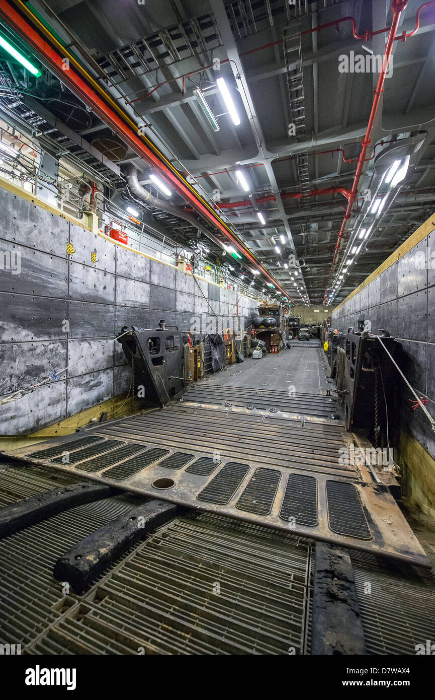 Vehicle Deck HMS Bulwark Stock Photo - Alamy