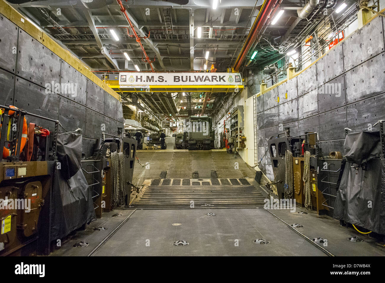 Vehicle Deck HMS Bulwark Stock Photo - Alamy