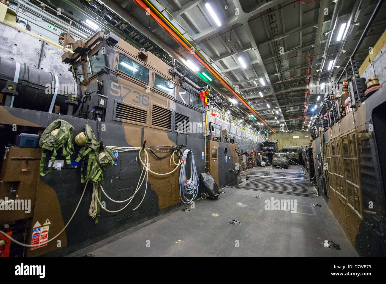 Vehicle Deck HMS Bulwark Stock Photo - Alamy