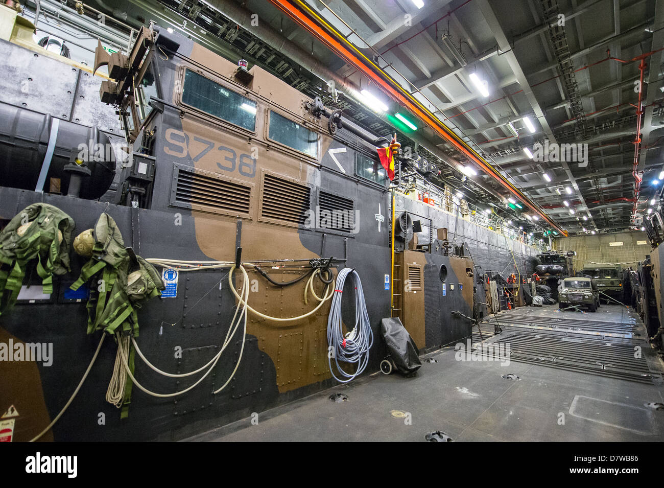 Vehicle Deck HMS Bulwark Stock Photo - Alamy