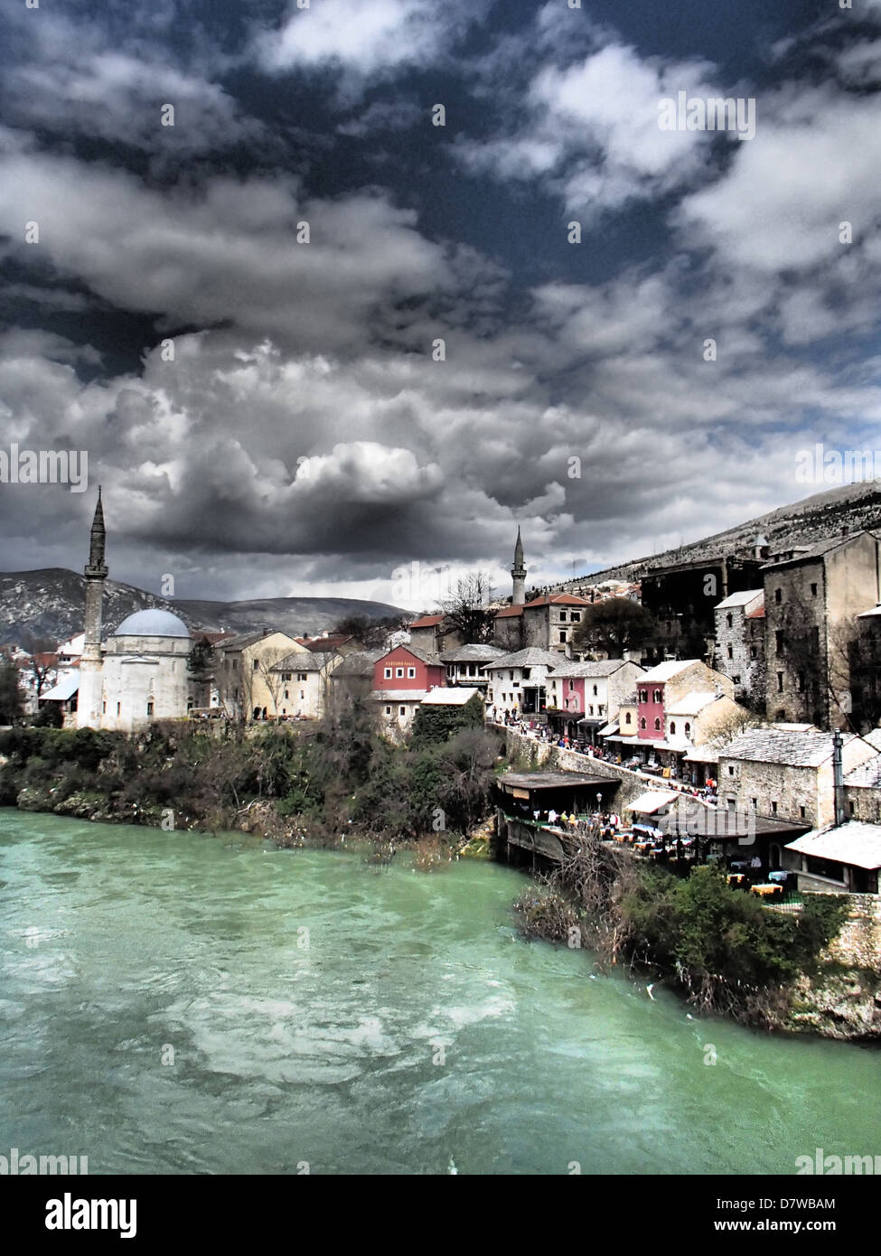 Mostar city view from bridge Stock Photo - Alamy