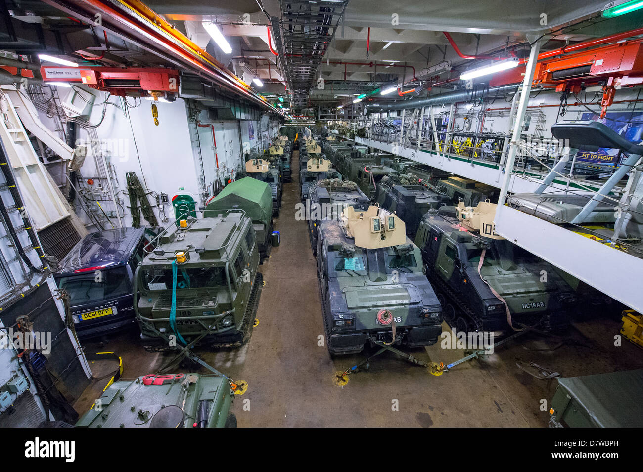 Vehicle Deck HMS Bulwark Stock Photo - Alamy