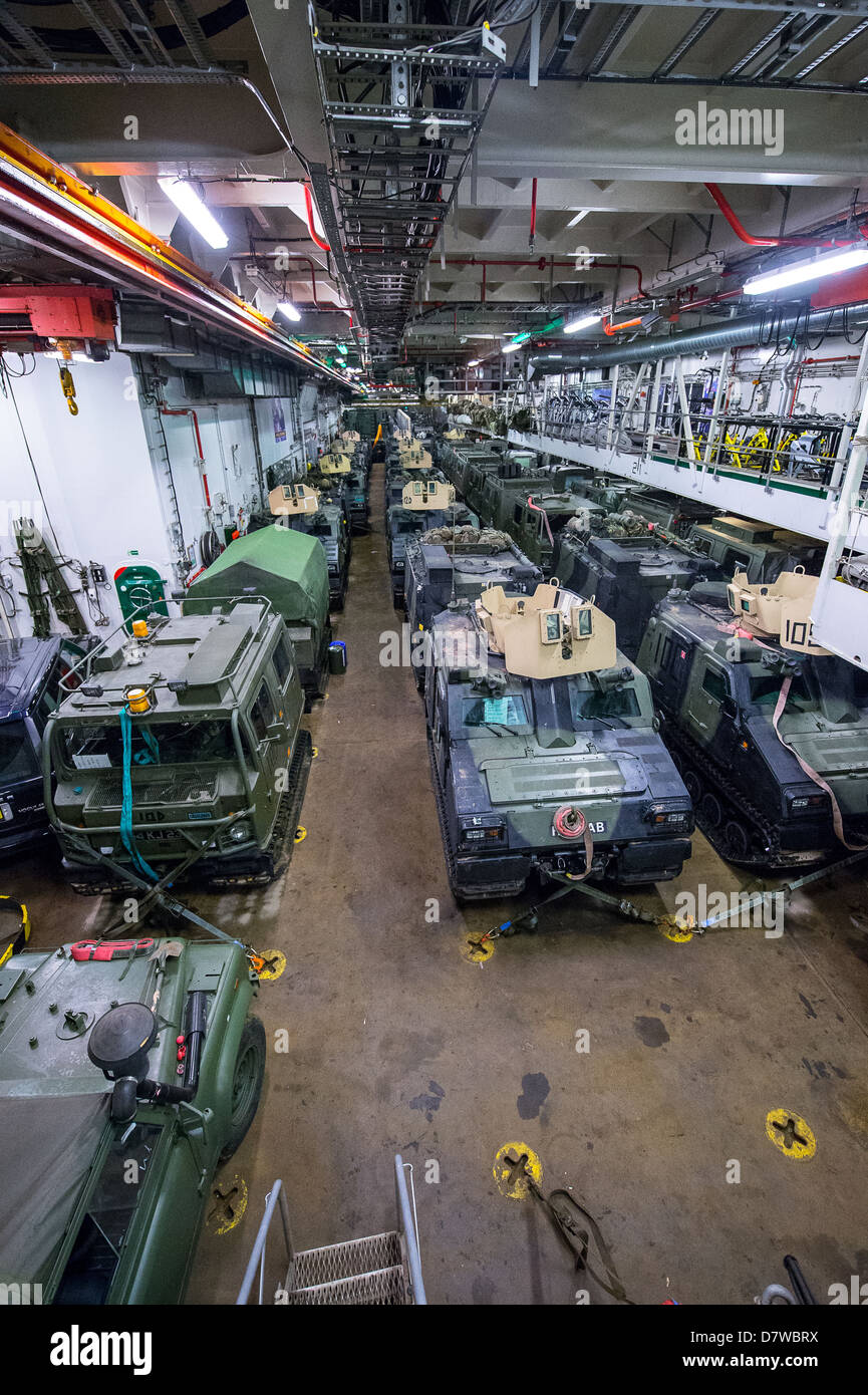 Vehicle Deck HMS Bulwark Stock Photo - Alamy