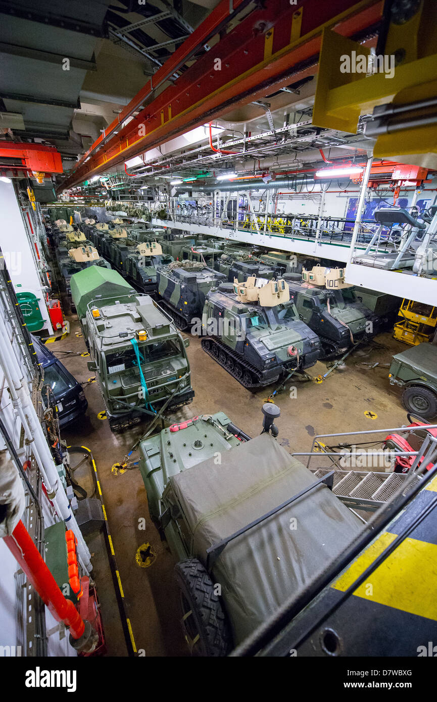 Vehicle Deck HMS Bulwark Stock Photo - Alamy