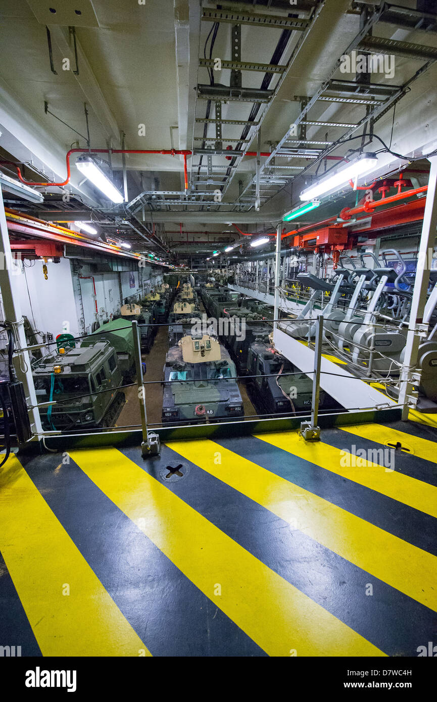 Vehicle Deck HMS Bulwark Stock Photo - Alamy