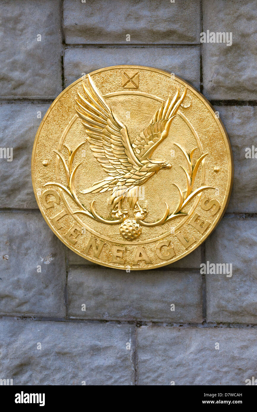 Gleneagles crest. Emblem at Hotel road entrance. Perthshire Scotland UK ...