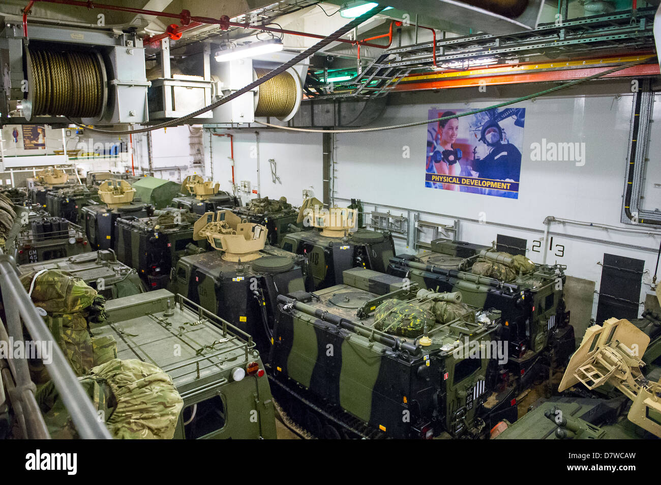 Vehicle Deck HMS Bulwark Stock Photo - Alamy