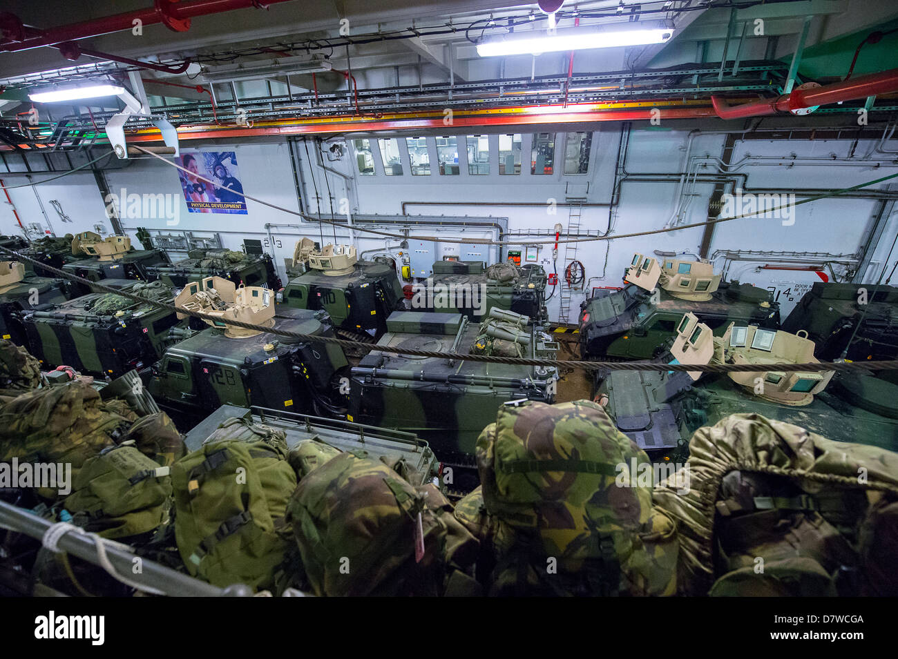 Vehicle Deck HMS Bulwark Stock Photo - Alamy