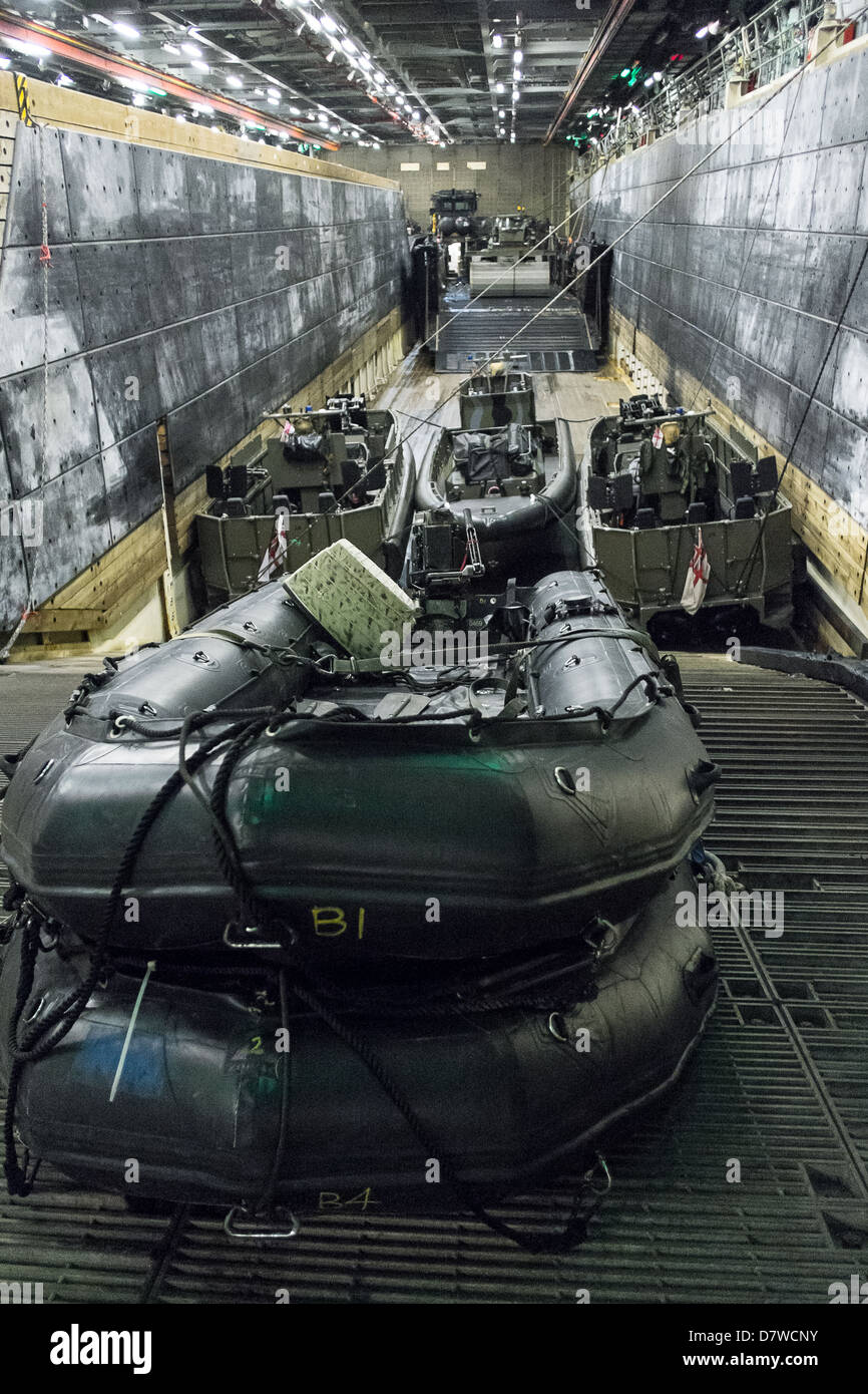 The Landing Craft Dock onboard Royal Navy Assault Ship HMS Bulwark ...