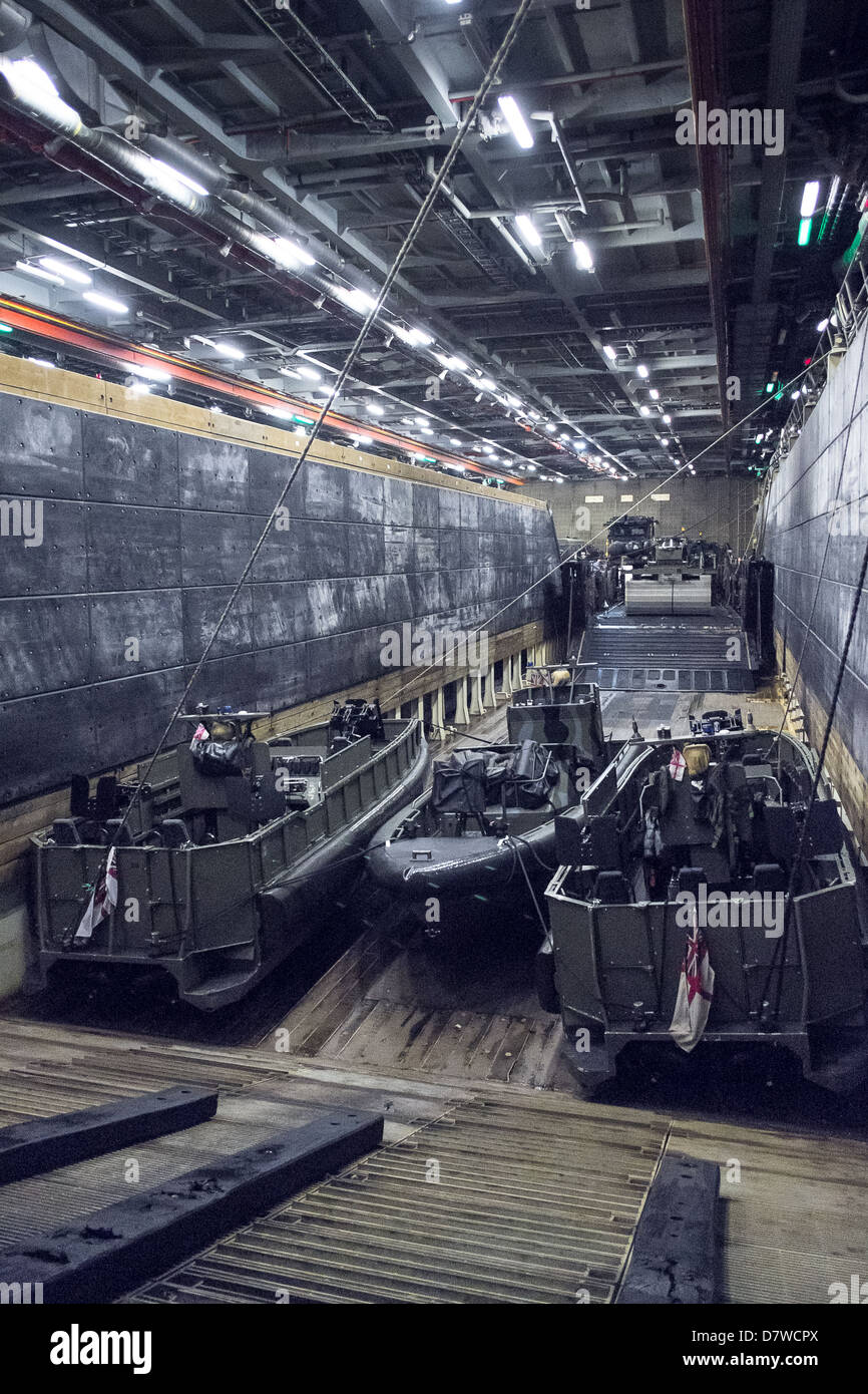 The Landing Craft Dock onboard Royal Navy Assault Ship HMS Bulwark ...