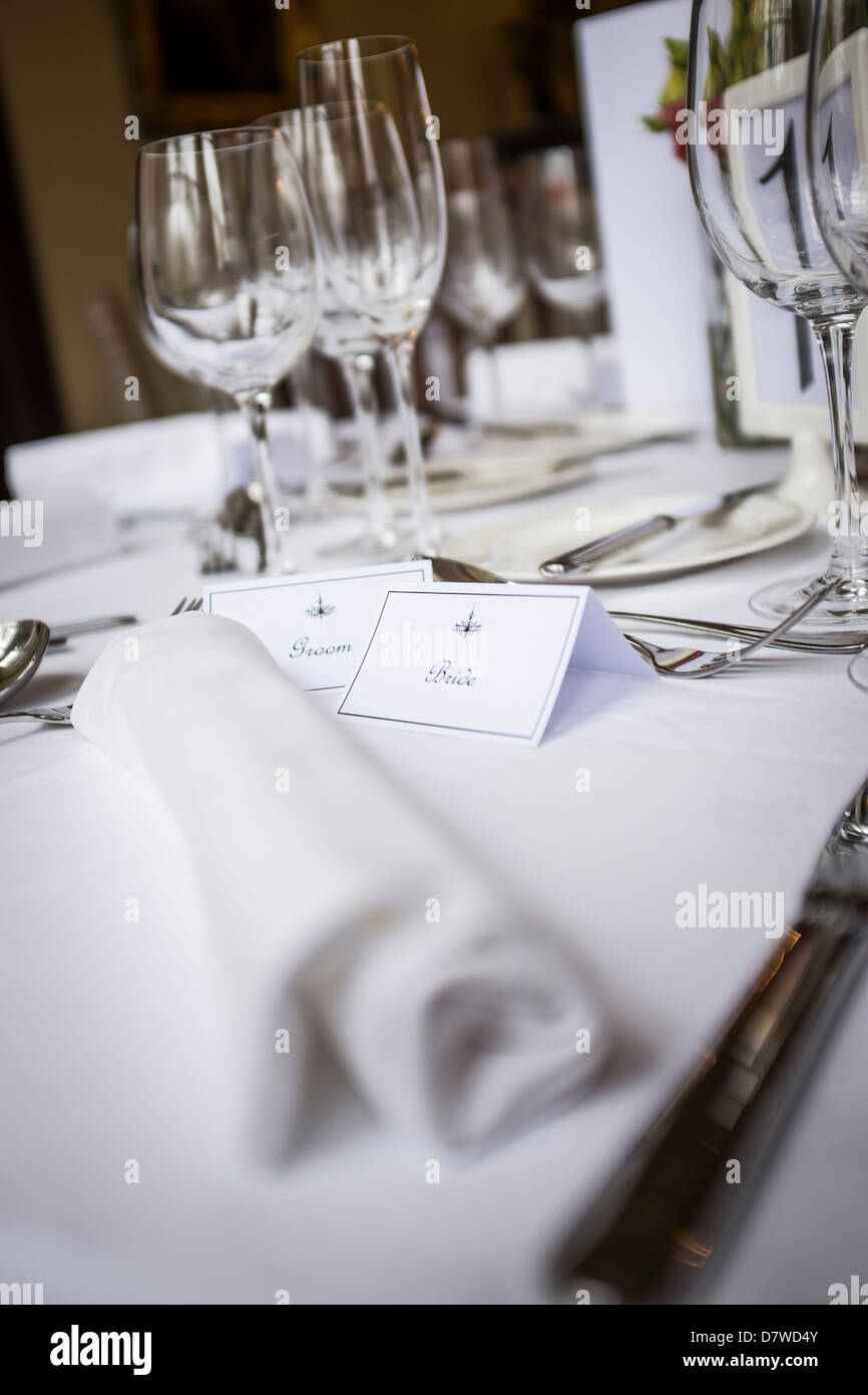 Top table - laid for the bride and groom - Getting married - wedding ...