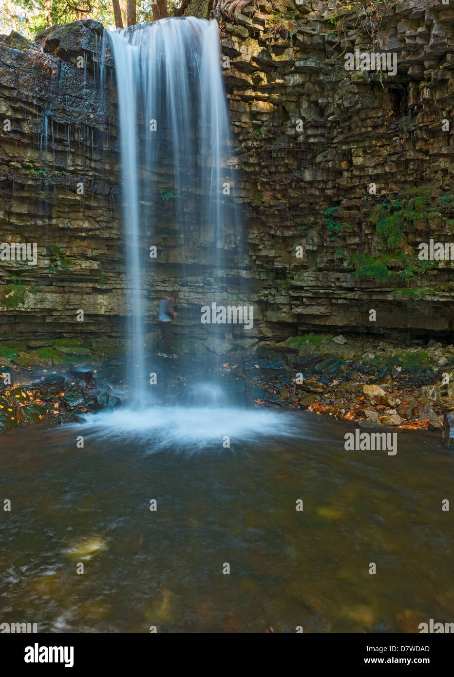 Sixteen Mile Creek forms Ten meters waterfall called Hilton Falls ...