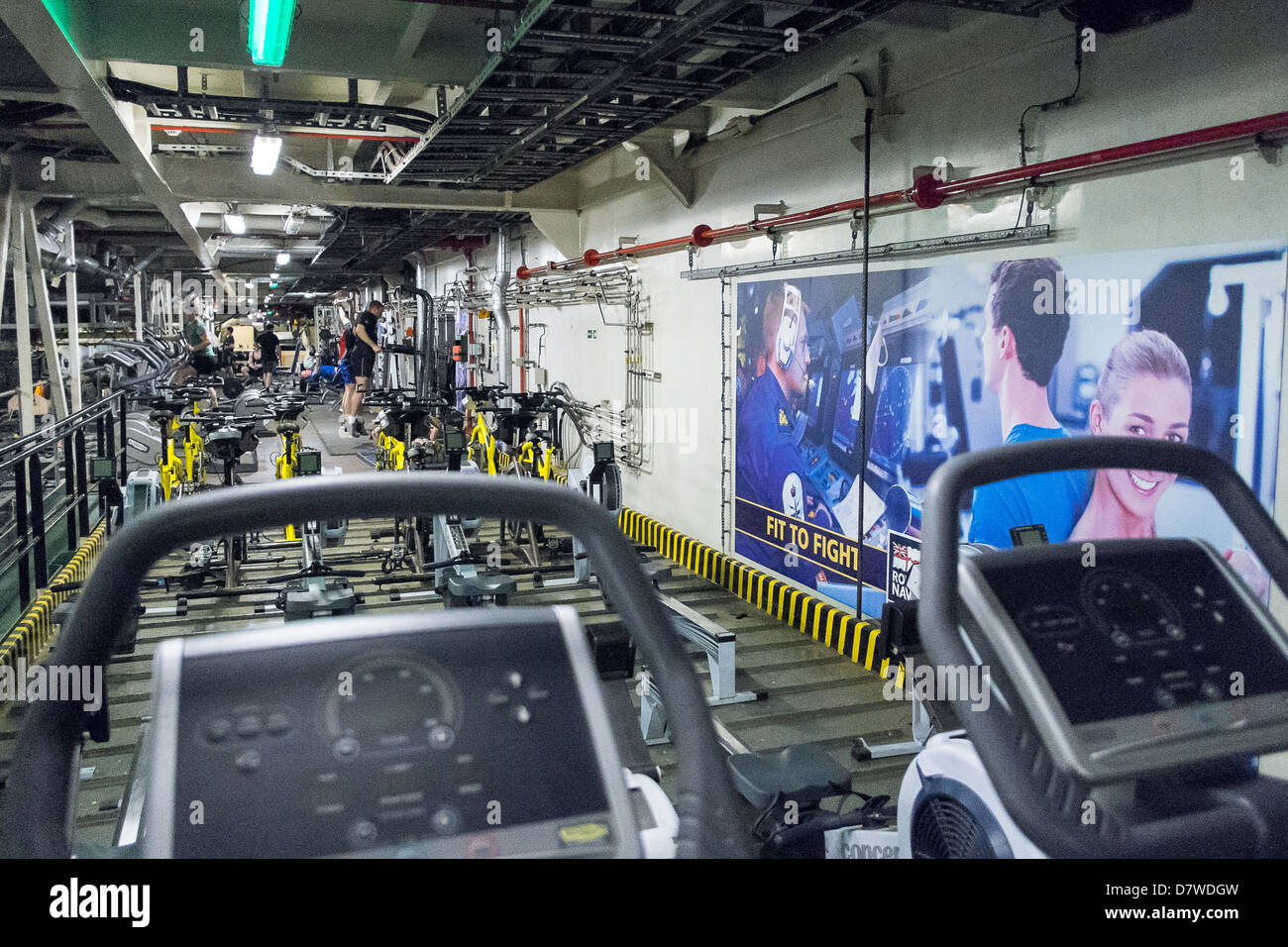 Part of the vehicle deck is used as fitness facilities onboard Royal ...