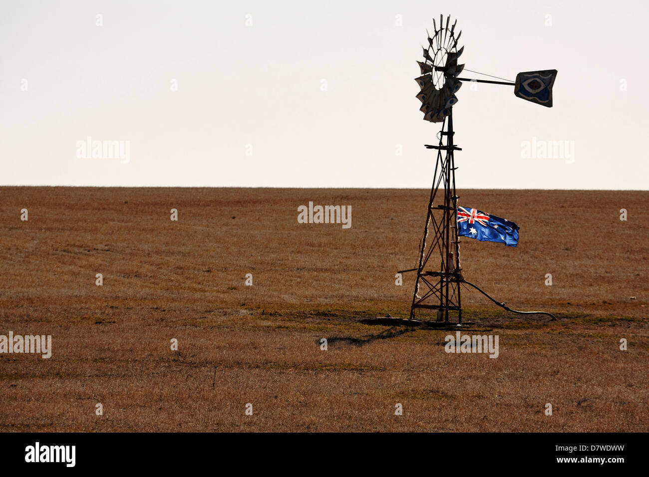 Water windmill with Australian flag Stock Photo - Alamy