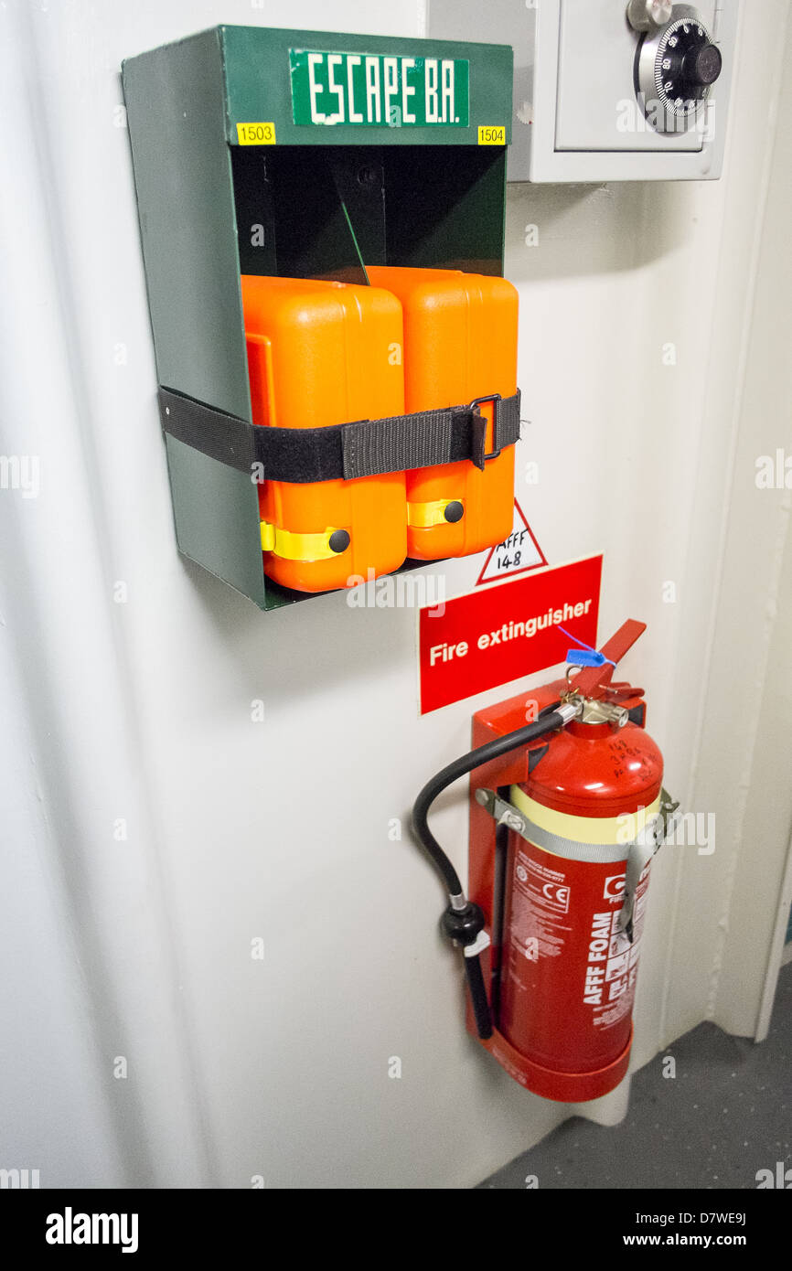 Escape Breathing Apparatus (EBA) plus a CO2 fire extinguisher onboard a ...