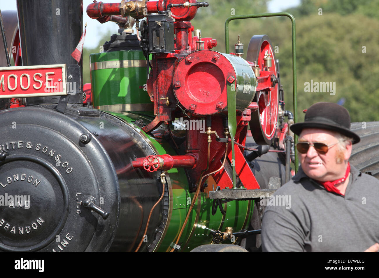 Vintage traction steam engine driver at Cromford Steam Rally,Derbyshire ...