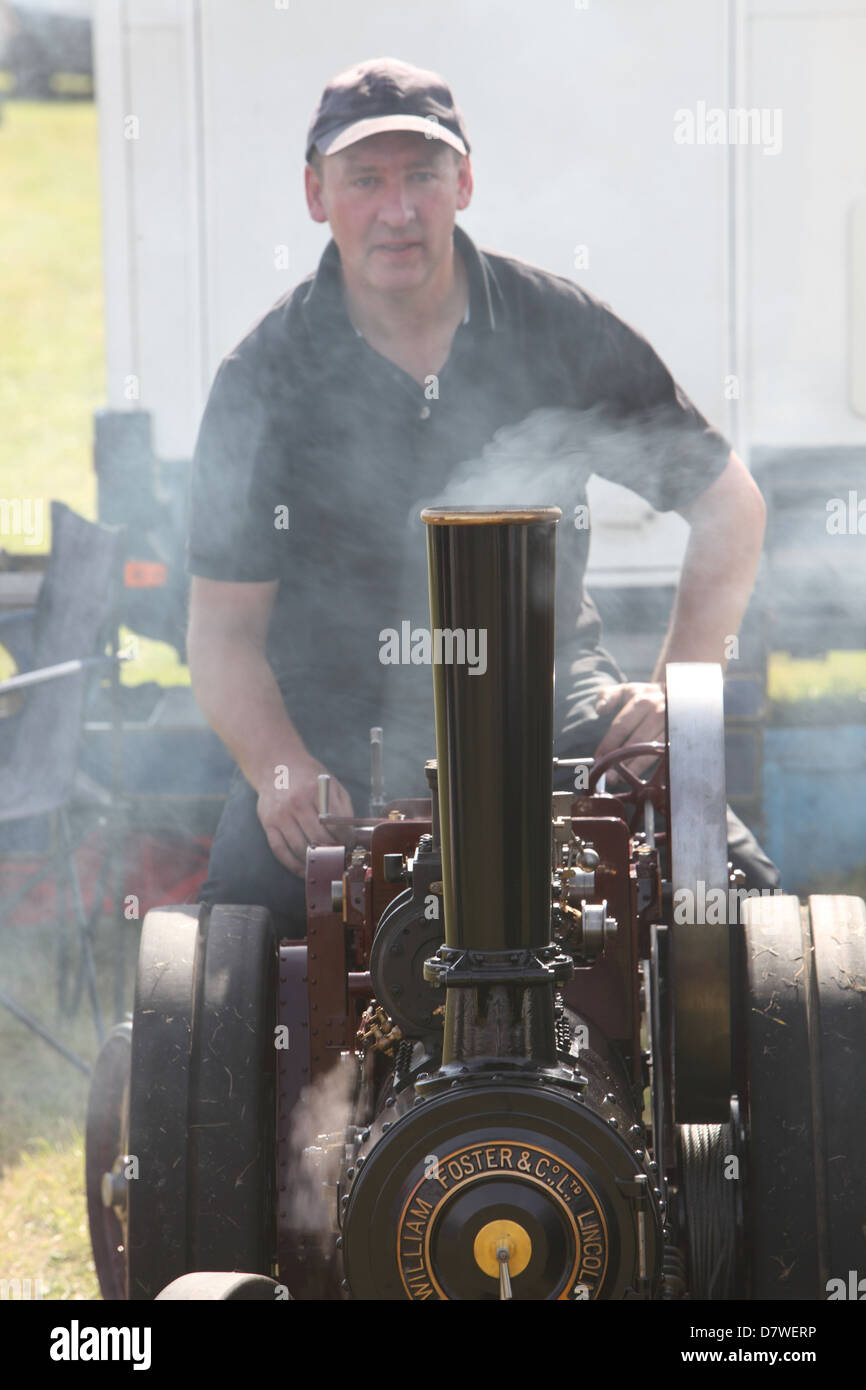 Vintage traction steam engine driver at Cromford Steam Rally,Derbyshire ...