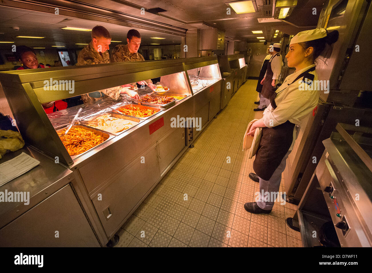 The main Junior rates Dining Room onboard Royal Navy Assault Ship HMS ...