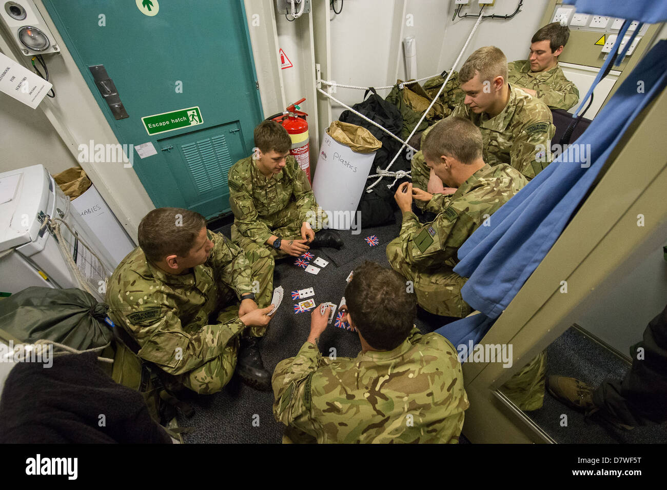 Royal Marines onboard Royal Navy Assault Ship HMS Bulwark Stock Photo ...