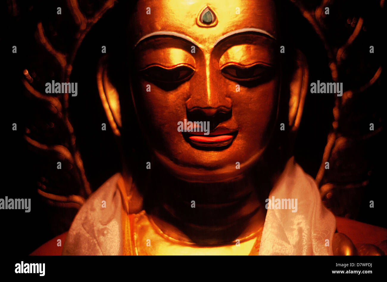 Lost wax sculpture of Buddha with the hindu third eye ( Nepal Stock ...