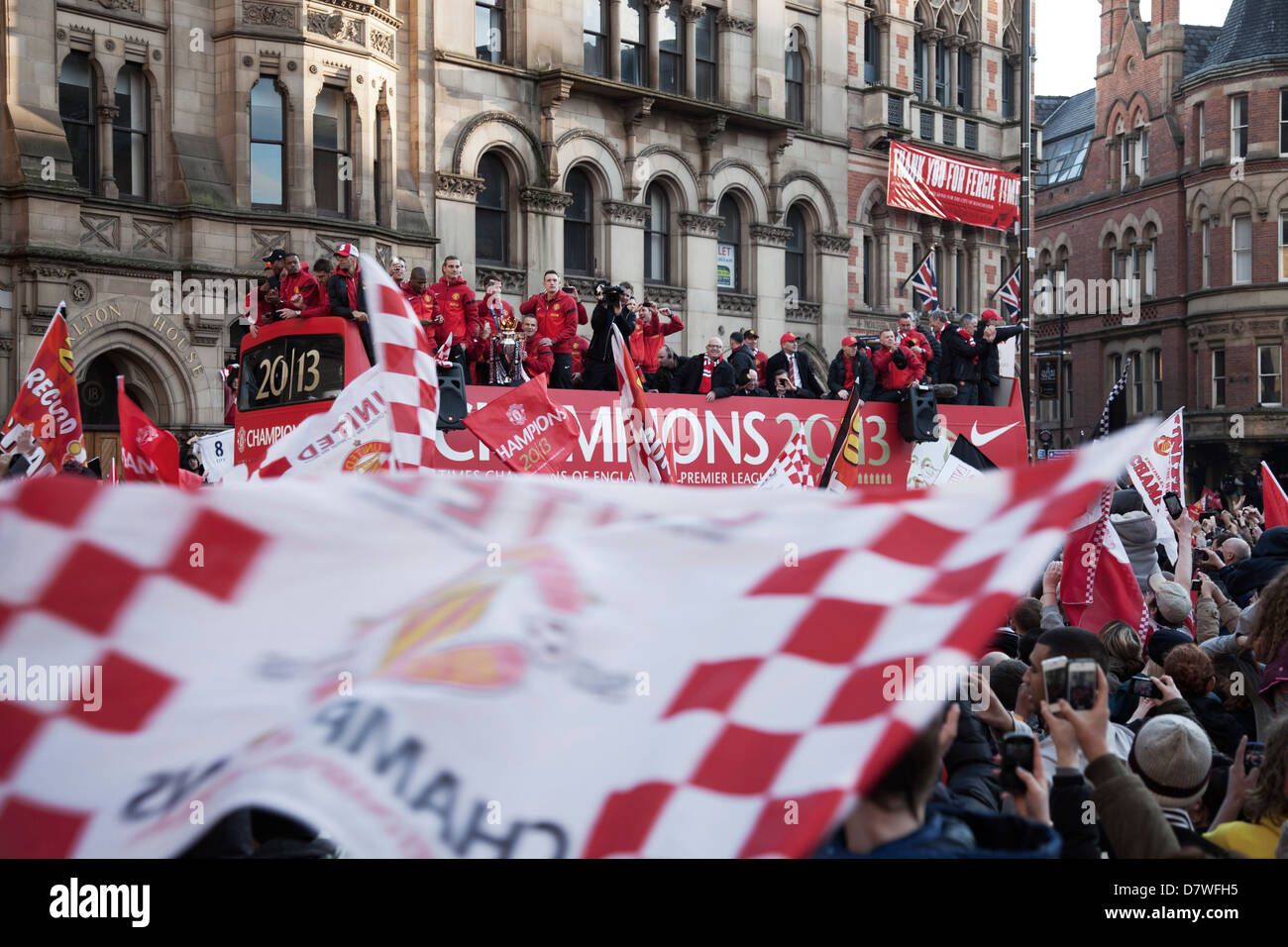 Manchester United 2010 Parade in Albert Square Stock Photo - Alamy