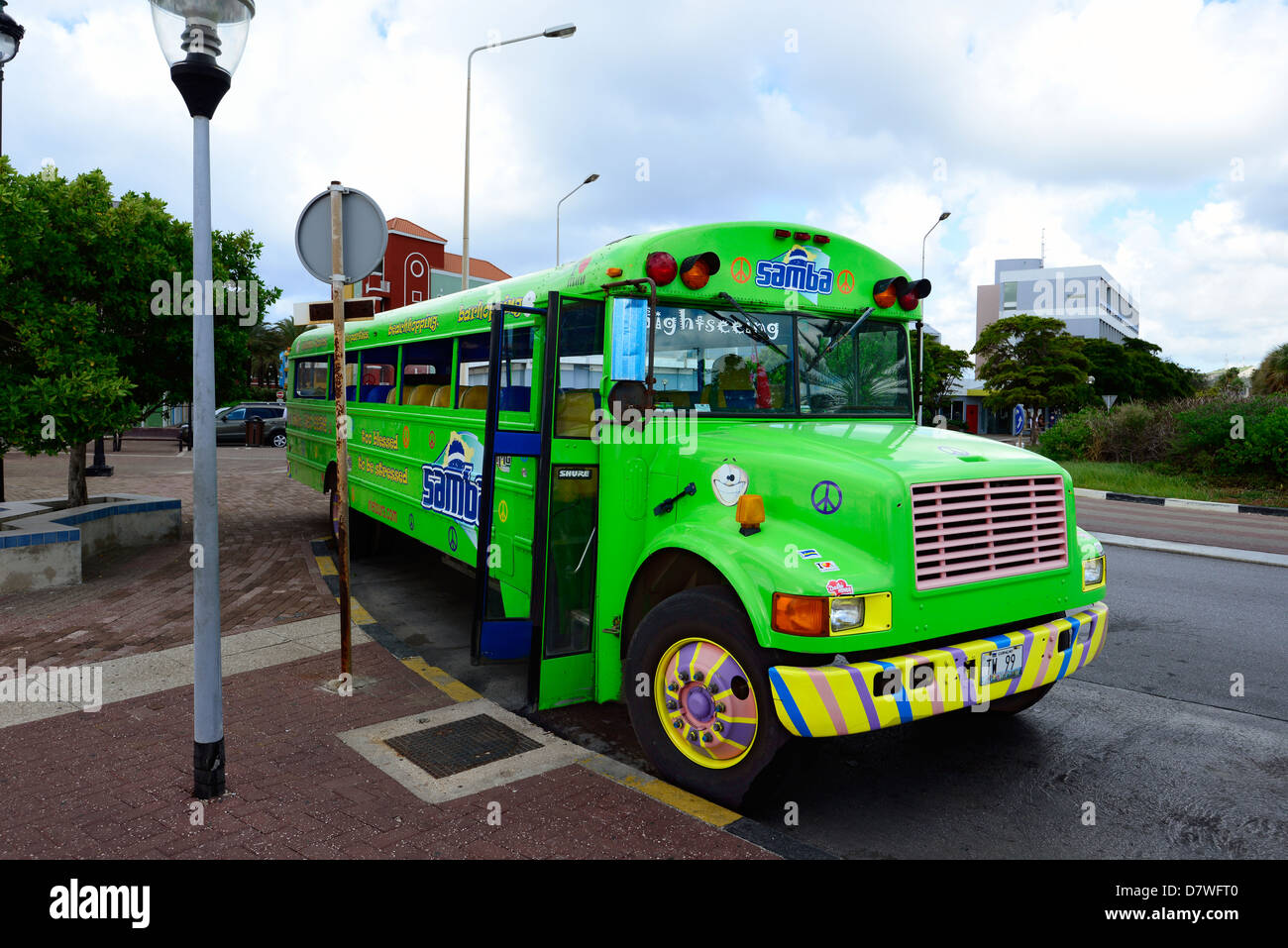 Sightseeing Bus Willemstad Curacao Curaҫao Dutch Caribbean Island ...