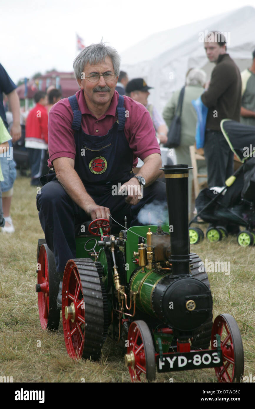 Vintage traction steam engine driver at Cromford Steam Rally,Derbyshire ...