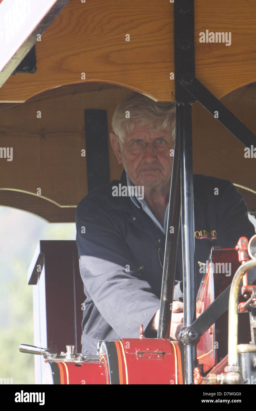 Vintage traction steam engine driver at Cromford Steam Rally,Derbyshire ...