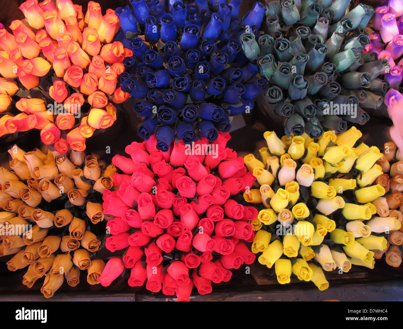 handmade wooden roses colorful Stock Photo - Alamy