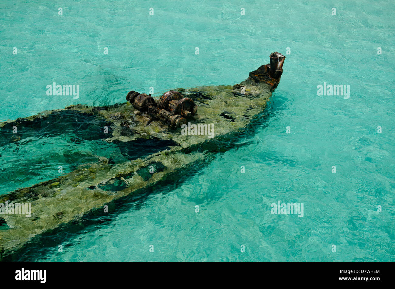 Aerial view of old wreck in a tropical beach Stock Photo - Alamy