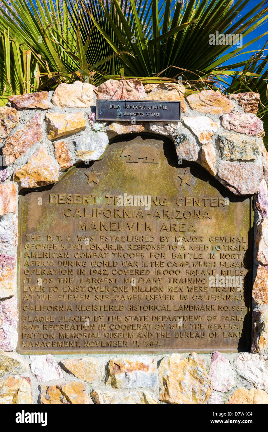 Interpretive plaque at the General Patton Memorial Museum, Indio ...