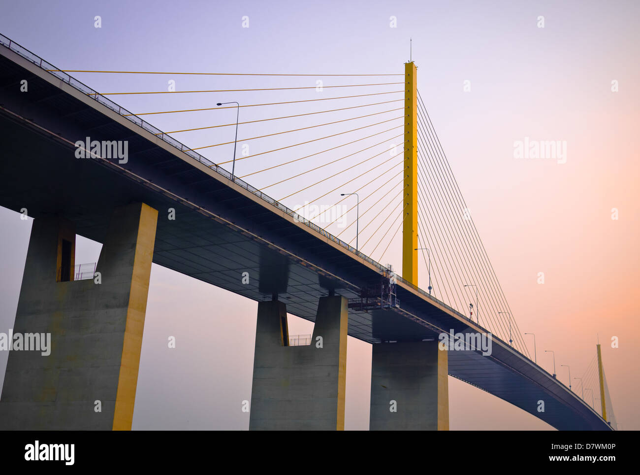 Suspension bridge named "Rama IX" in Bangkok, Thailand Stock Photo - Alamy