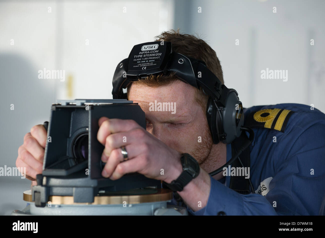 Bridge activity onboard Royal Navy Type 45 destroyer HMS Diamond D45 ...