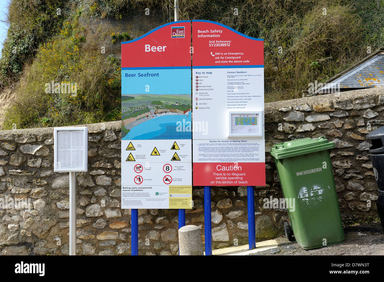 tourist information sign Beer Devon england uk Stock Photo - Alamy