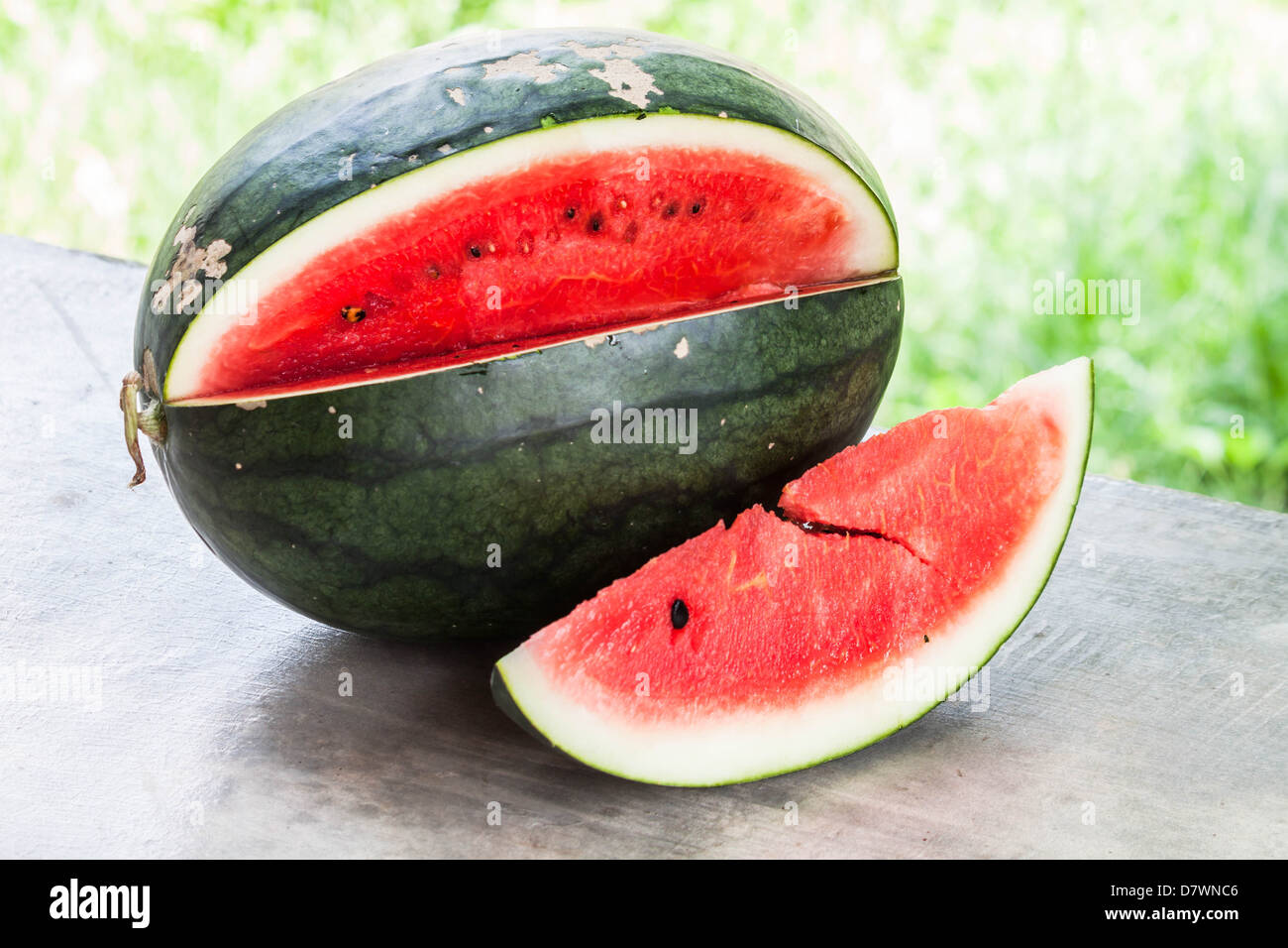 Close up red slice of water melon Stock Photo - Alamy