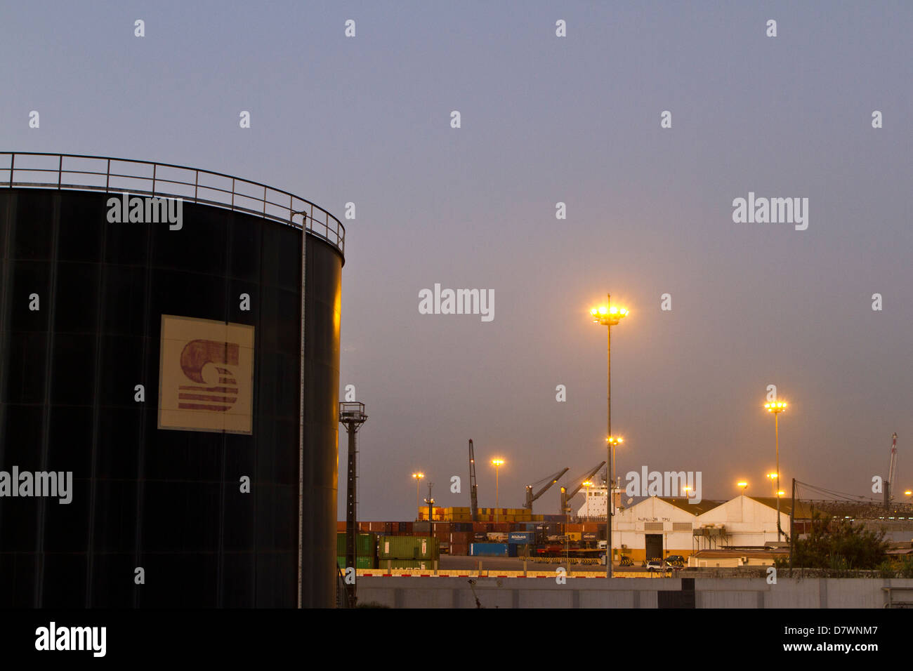 Night scene of Luanda harbor, Angola Stock Photo - Alamy