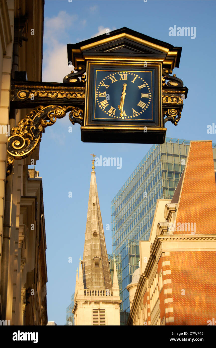 Exterior wall clock in the City of London, England Stock Photo - Alamy